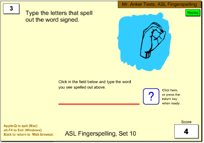Mr. Anker Tests ASL (American Sign Language Fingerspelling) Practice