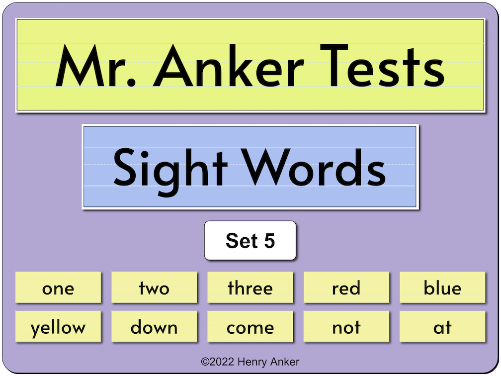 Mr Anker Tests Reading K 1 Fluency Masters Mr Anker Tests Reading K 1 Fluency Masters