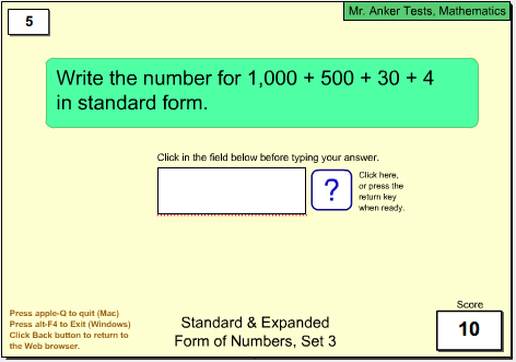 Mr. Anker Tests Number Sense