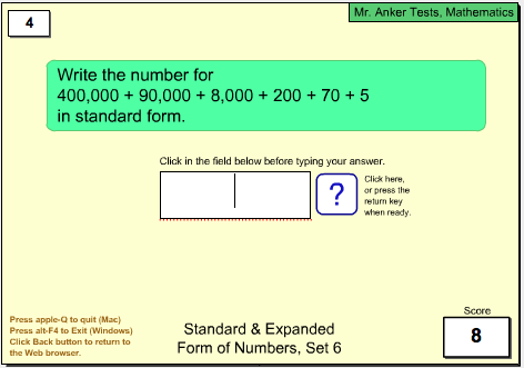 Mr. Anker Tests Number Sense