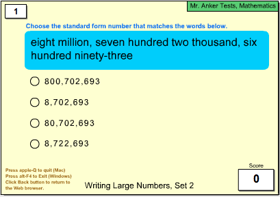 Mr. Anker Tests Number Sense