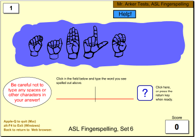 Mr. Anker Tests ASL (American Sign Language Fingerspelling) Practice