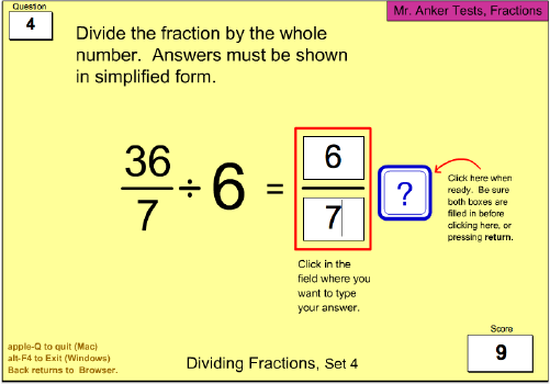 Mr. Anker Tests Fractions Activities