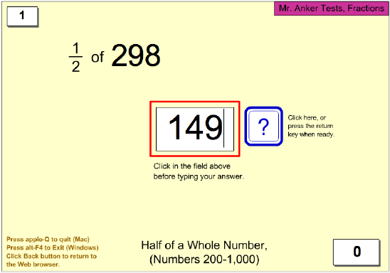 Mr. Anker Tests Fractions Activities