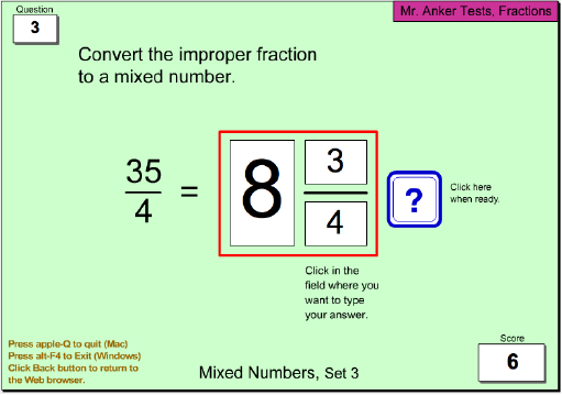 Mr. Anker Tests Fractions Activities