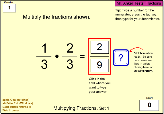 Mr. Anker Tests Fractions Activities