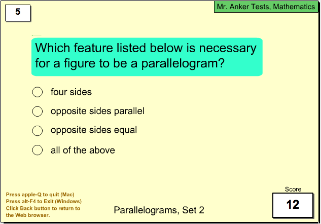 Mr. Anker Tests Geometry By Grade Level