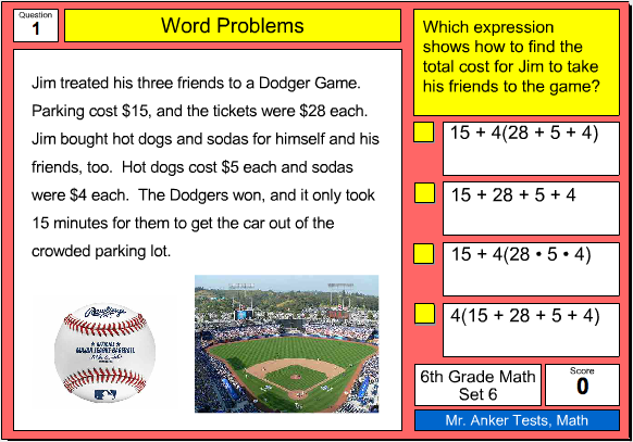Mr. Anker Tests General Math By Grade Level