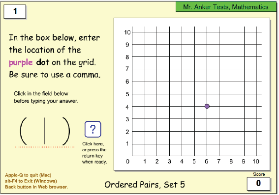 Mr. Anker Tests Ordered Pairs