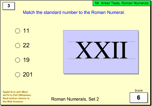 Mr. Anker Tests Roman Numerals