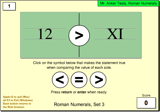 Mr. Anker Tests Roman Numerals